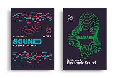 Sound minimal poster design abstract wave Vector Image