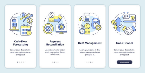 Treasury management system functions blue circle Vector Image