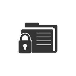 Files folder permission icon in flat style Vector Image