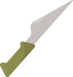 Green kitchen knife on a white background Vector Image