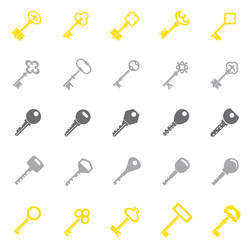 Keys icons set on white background for graphic Vector Image