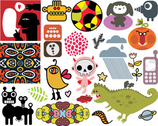 Misc characters Royalty Free Vector Image - VectorStock