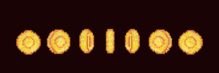 Pixel game coins Royalty Free Vector Image - VectorStock