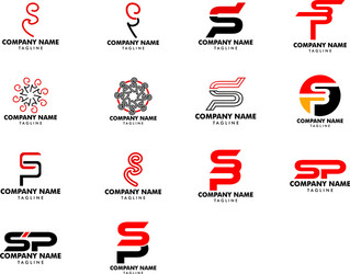 Initial letter sp logo template design Royalty Free Vector