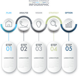 5 steps modern and clean business infographics Vector Image