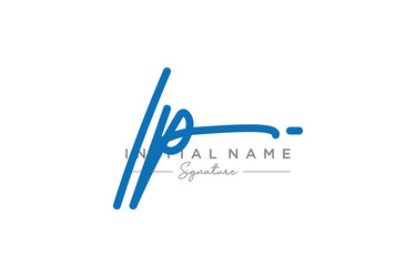 Initial ip signature logo template hand drawn Vector Image