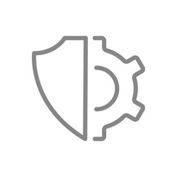 Shield with gears Royalty Free Vector Image - VectorStock