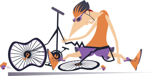 Sad orangutan standing on broken tree Royalty Free Vector