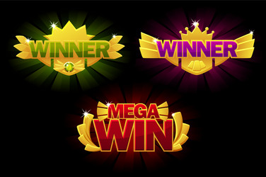 Big win gold text on retro red board banner Vector Image