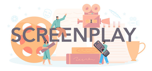 Screenwriter concept person create a screenplay Vector Image