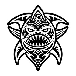 A solid style icon of polynesian tattoo symbol Vector Image