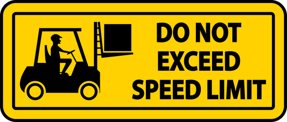 Do not exceed speed limit label sign on white Vector Image