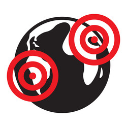 Earthquakes on planet earth icon seismic activity Vector Image