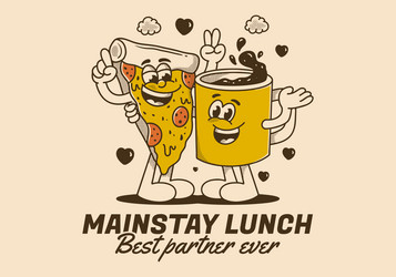 Mainstay lunch best partner ever mascot character Vector Image
