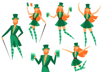 Set of irish characters Royalty Free Vector Image