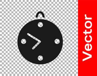 Black clock icon isolated on transparent Vector Image