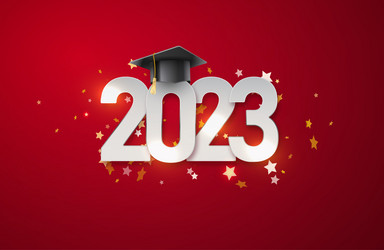 Class of 2023 text for graduation gold Royalty Free Vector
