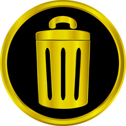 Garbage button Royalty Free Vector Image - VectorStock