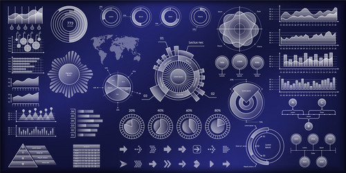 Futuristic hud design elements infographic Vector Image