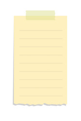 Yellow sticky note office memo paper mockup Vector Image