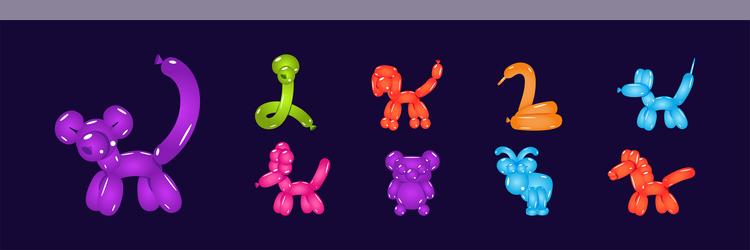 Balloon twisting art with animal figures Vector Image
