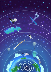 Earth atmosphere layers colorful infographic Vector Image