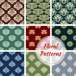 Damask patterns set Royalty Free Vector Image - VectorStock