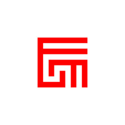 Letter em combination square geometric symbol Vector Image