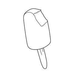 Ice cream - coloring page worksheet game Vector Image