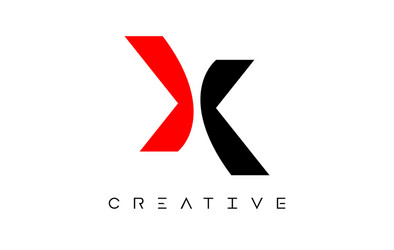 Red x brush letter logo design creative brushed Vector Image