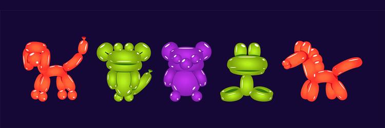Balloon twisting art with animal figures Vector Image