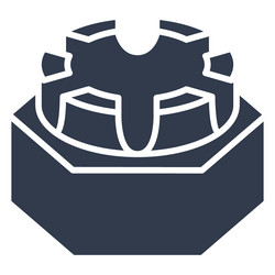 Blue nylon insert lock nut cut out Royalty Free Vector Image