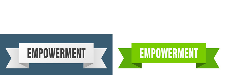 Empower ribbon paper band banner sign Royalty Free Vector