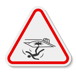 Caution fall hazard symbol sign isolated on white Vector Image
