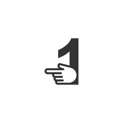 Number combined with a hand cursor icon Royalty Free Vector