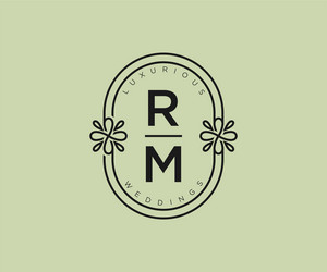 Rm initials letter wedding monogram logos Vector Image
