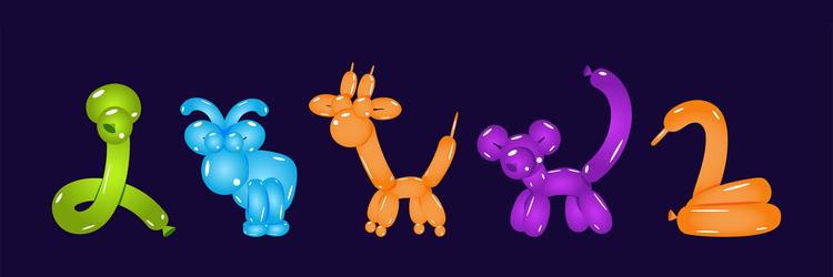 Balloon twisting art with animal figures Vector Image