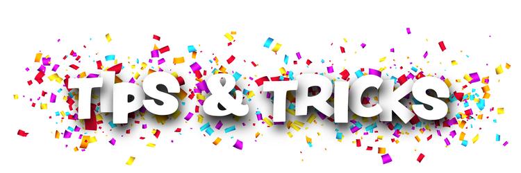 Tips and tricks paper word sign with colorful Vector Image