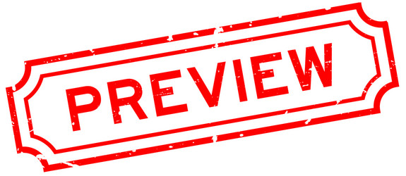 Grunge red preview word with star icon round Vector Image