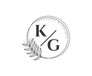 Kg initials letter wedding monogram logos Vector Image