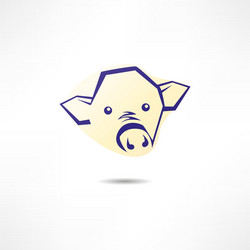 Pink pig piglet for logo mascot playful cartoon Vector Image