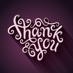 Thank you hand lettering and doodles elements Vector Image