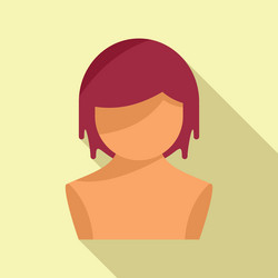 Short wig icon flat head style Royalty Free Vector Image