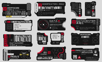 Cyberpunk decal sticker label Royalty Free Vector Image