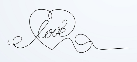 Love Lettering Calligraphic Flourish Word Vector Image