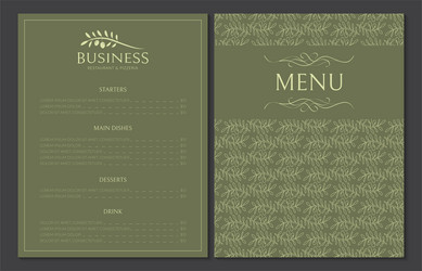 Nice italian menu card design for restaurant Vector Image