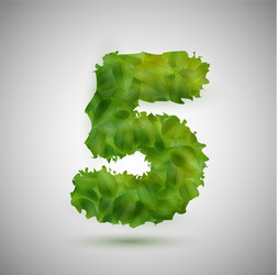 Colorful floral 5 number design isolated on white Vector Image