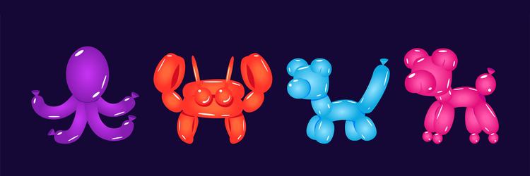Balloon twisting art with animal figures Vector Image