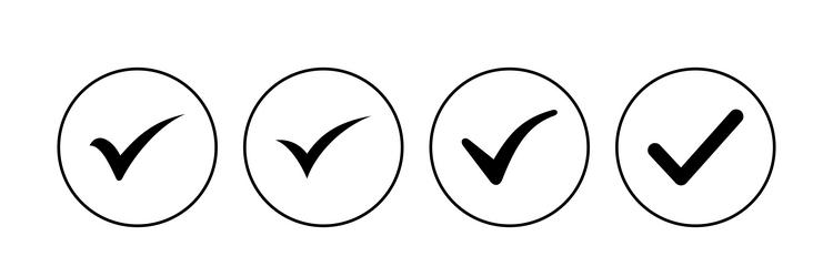 Check mark set mark icon tick mark symbol Vector Image