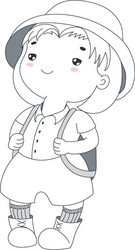 Girl explorer waving Royalty Free Vector Image